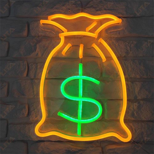 Money Bag Neon Sign - LITA SIGN