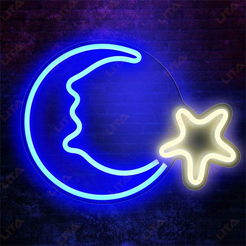 Moon And Stars Neon Sign - LITA SIGN