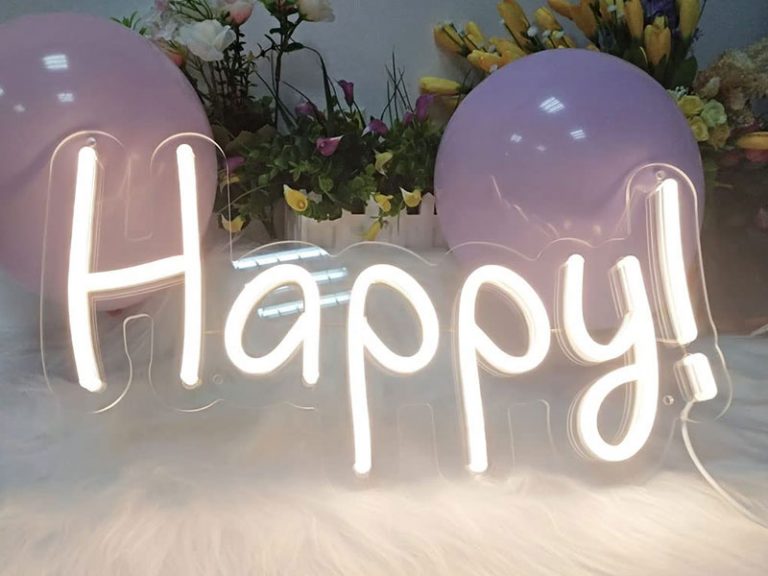 Happy Neon Sign - LITASIGN