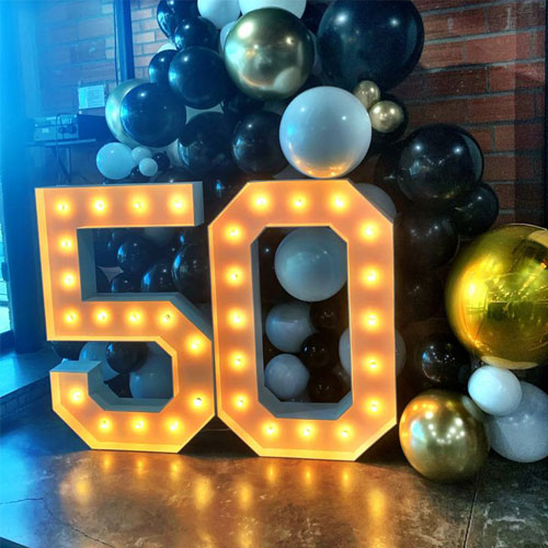 50th Birthday Light Up Numbers - LITASIGN