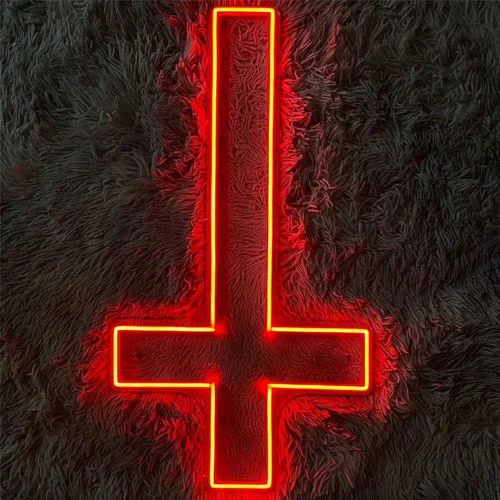 Upside Down Cross Neon Light - LITA SIGN