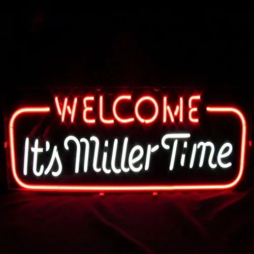 Welcome To Miller Time Lighted Sign - LITA SIGN