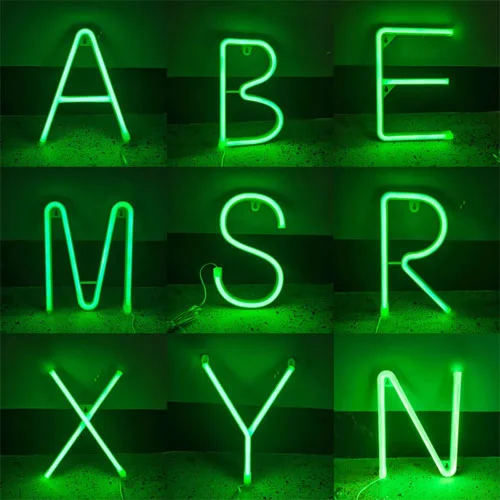 Green Neon Letters - LITA SIGN