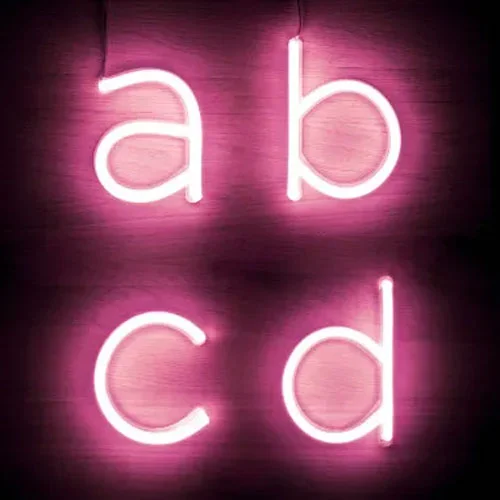 Pink Neon Letters - LITA SIGN