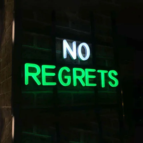 No Regrets Neon Sign - LITA SIGN