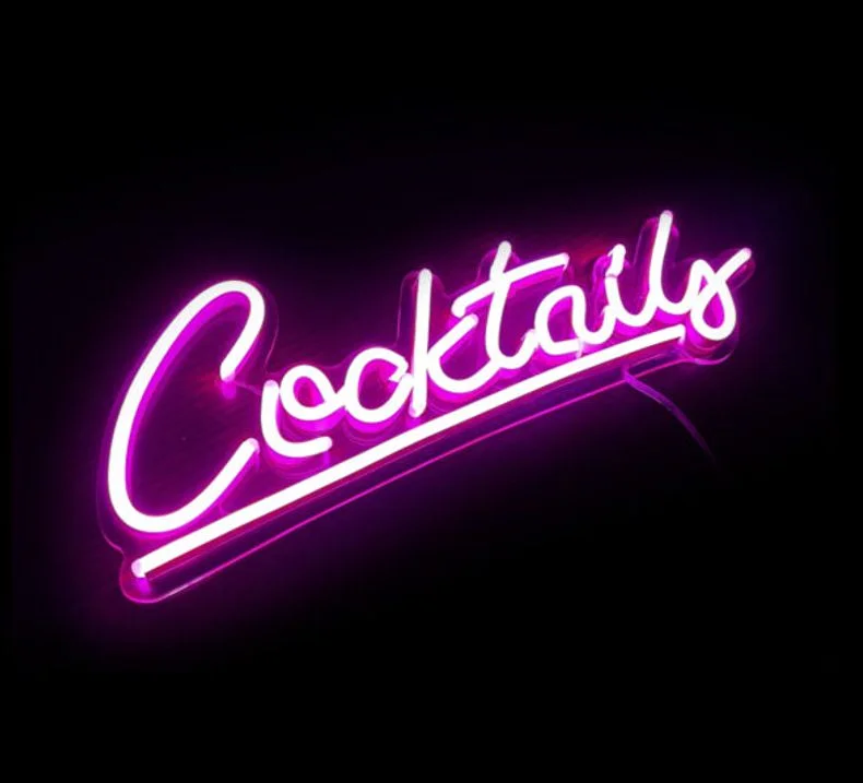 Pink Neon Cocktail Sign - LITA SIGN