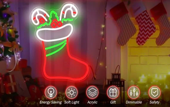 Christmas Stocking Neon Sign - LITA SIGN