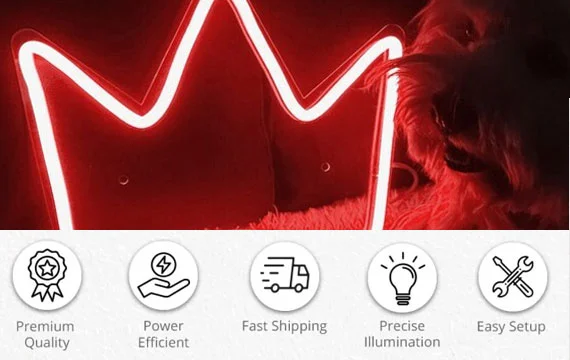 Red Crown Neon Sign - LITA SIGN