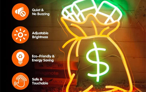 Money Bag Neon Sign - LITA SIGN