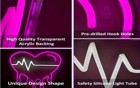 Pink Heart Neon Sign - LITA SIGN