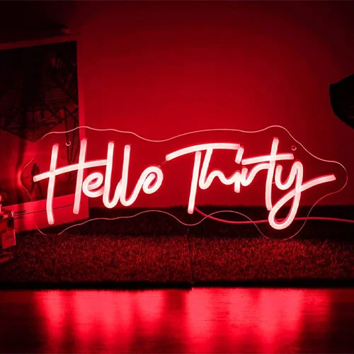 Hello Thirty Neon Sign Can Use For Party Decorations - LITA SIGN