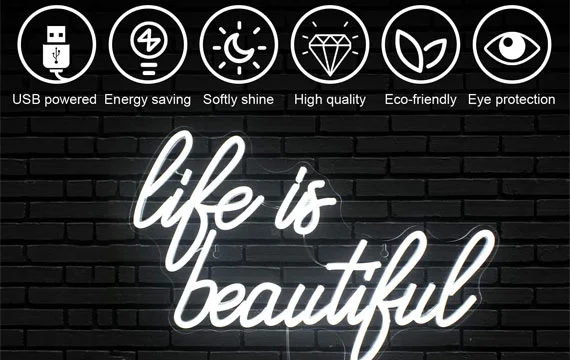 Life Is Beautiful Neon Sign - LITA SIGN