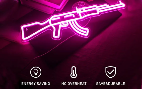 Gun Neon Sign - LITA SIGN