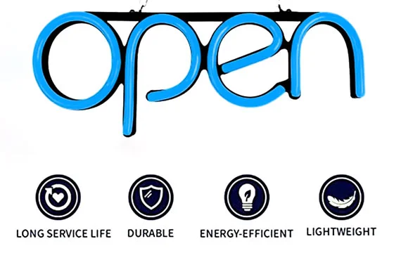 Blue Neon Open Sign - LITA SIGN