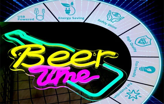 Neon Beer Signs For Man Cave - LITA SIGN